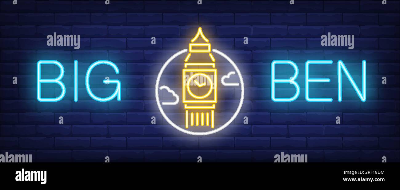 Big Ben neon sign Stock Vector Image & Art - Alamy