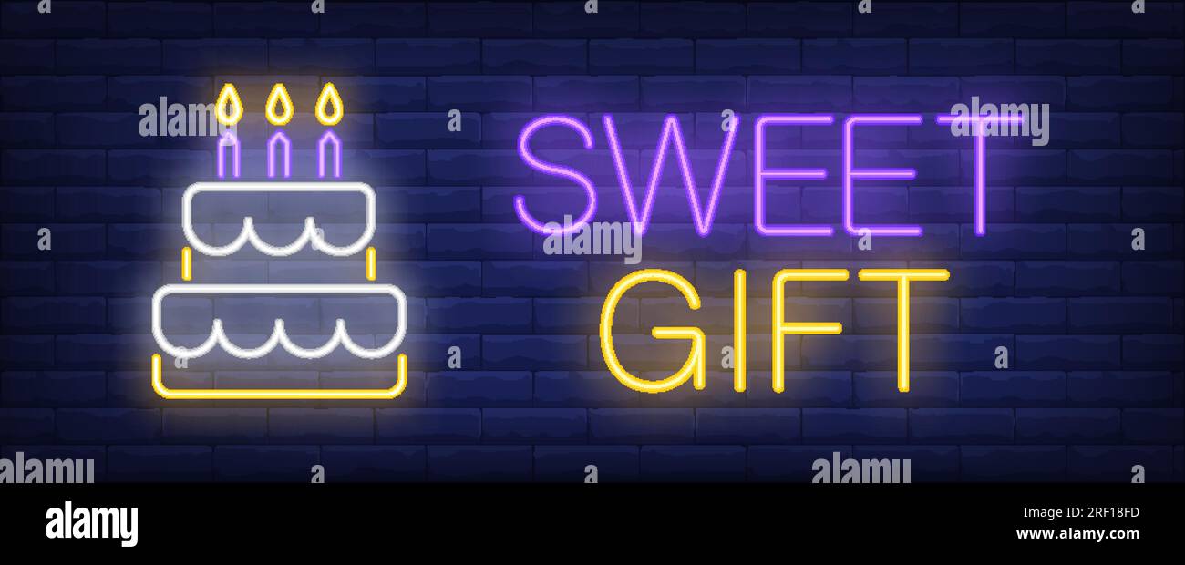 Sweet gift neon sign Stock Vector Image & Art - Alamy