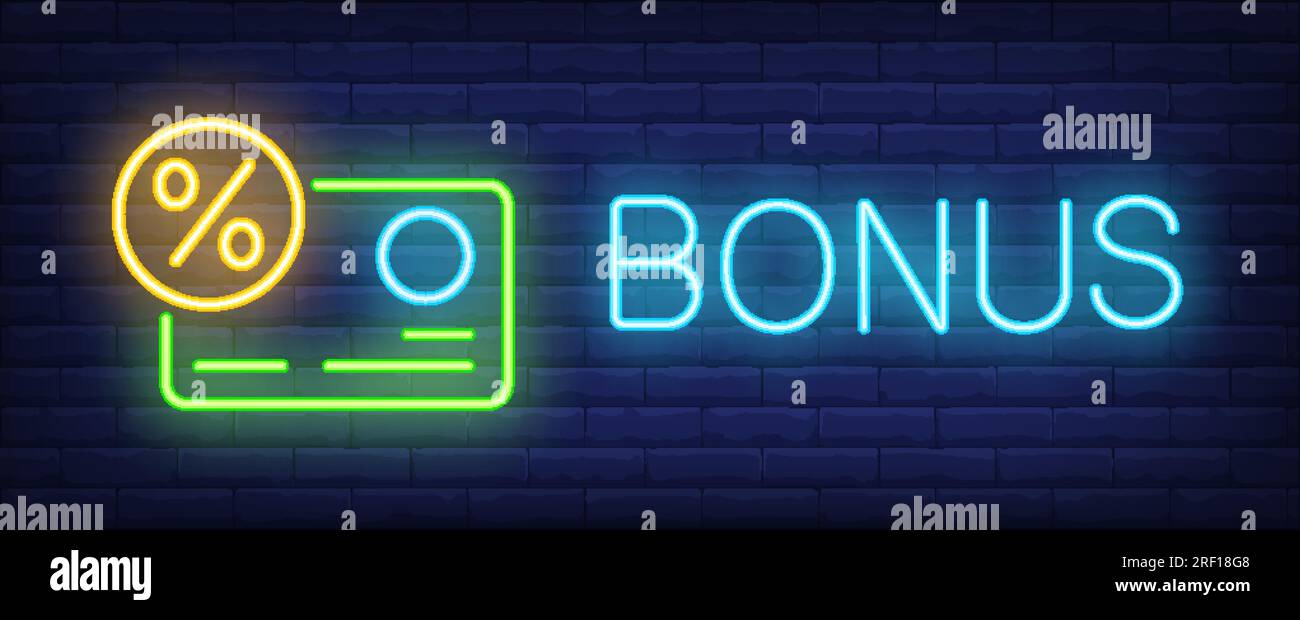 Bonus neon sign Stock Vector Image & Art - Alamy