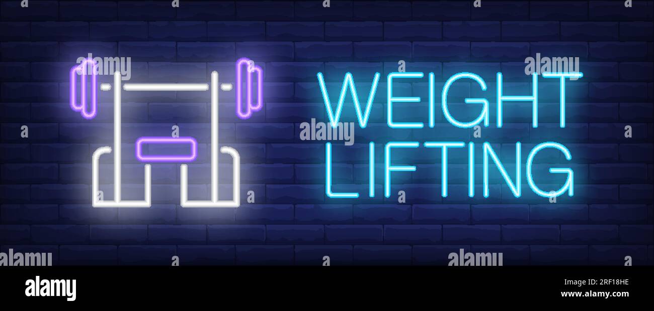 Weight lifting neon sign Stock Vector Image & Art - Alamy