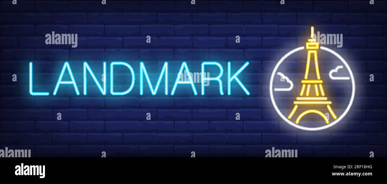 Landmark neon sign Stock Vector Image & Art - Alamy