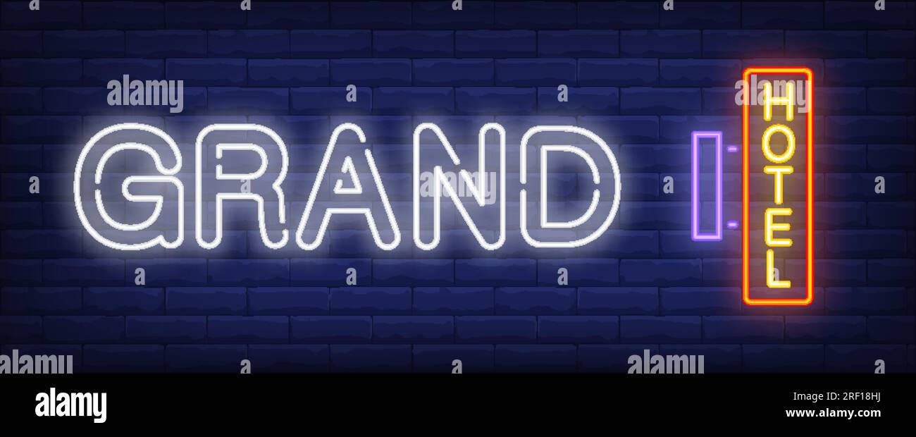 Grand hotel neon sign Stock Vector Image & Art - Alamy