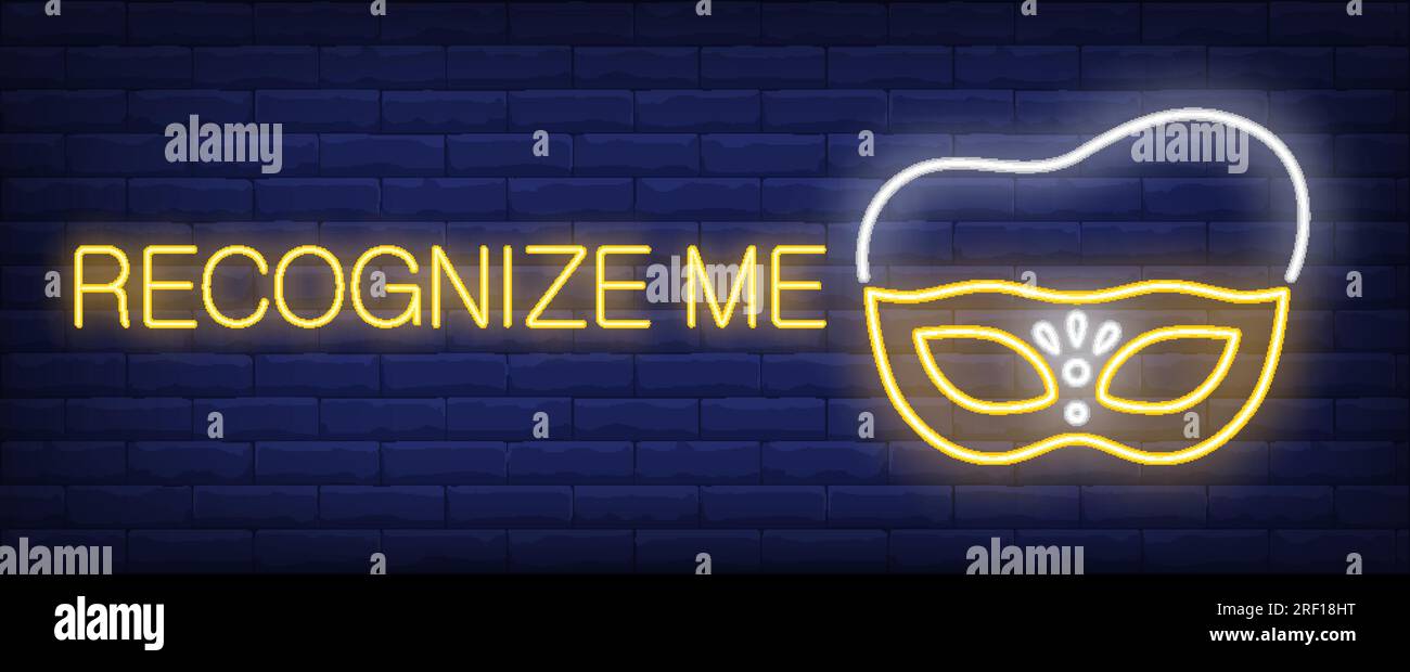 Recognize me neon sign Stock Vector Image & Art - Alamy