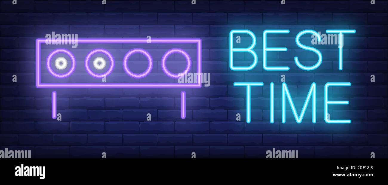 Best time neon sign Stock Vector Image & Art - Alamy