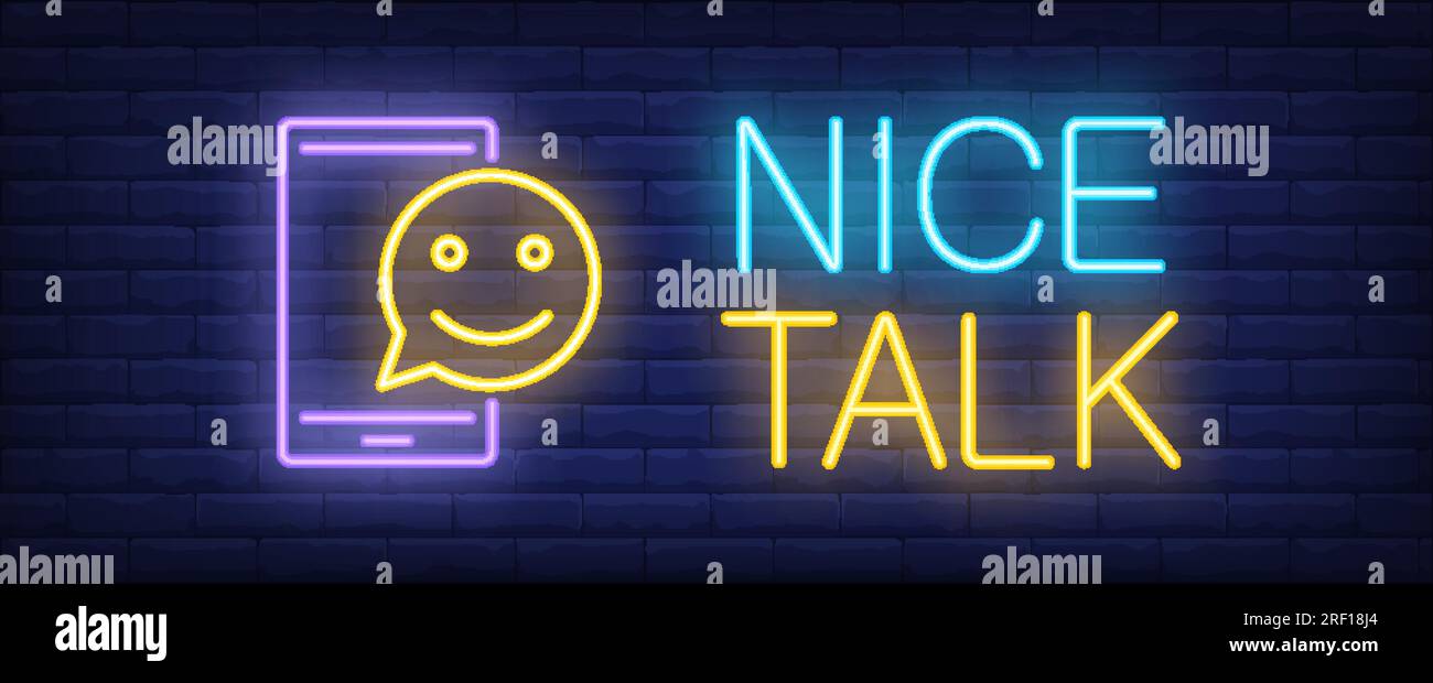 Nice talk neon sign Stock Vector Image & Art - Alamy