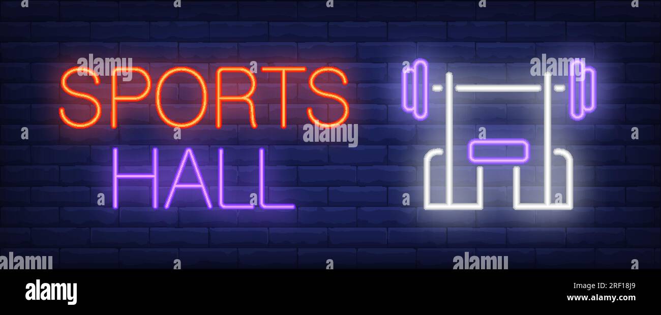 Sports hall neon sign Stock Vector Image & Art - Alamy