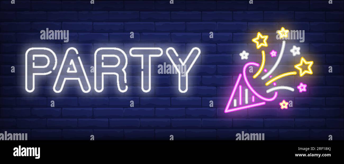 Party neon sign Stock Vector Image & Art - Alamy