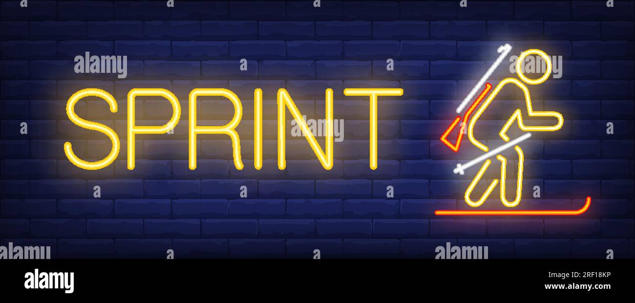 Sprint neon sign Stock Vector Image & Art - Alamy