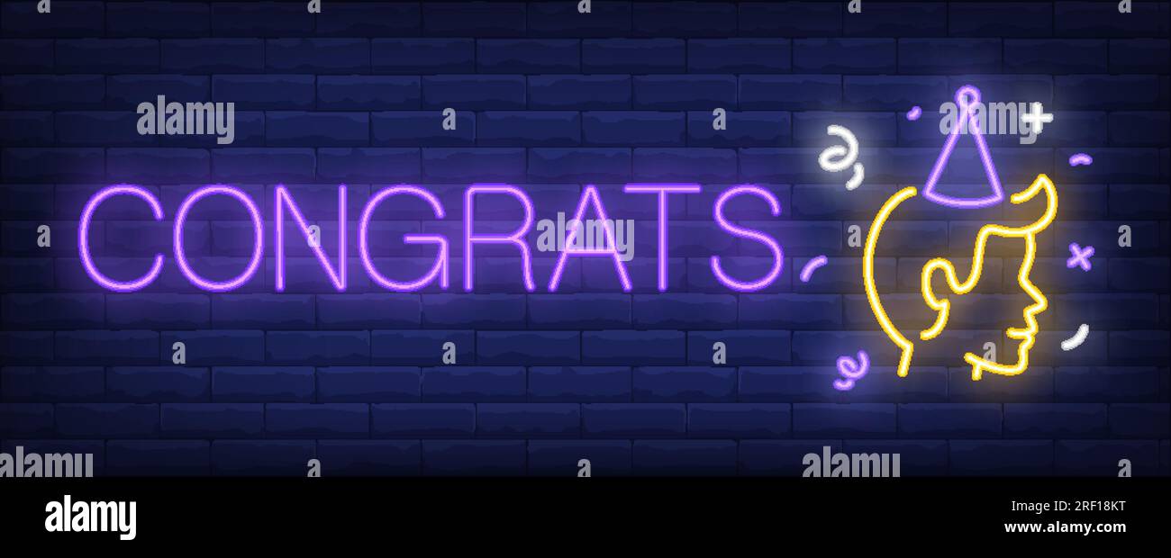 Congrats neon sign Stock Vector Image & Art - Alamy
