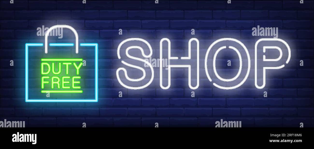 Shop neon sign Stock Vector Image & Art - Alamy