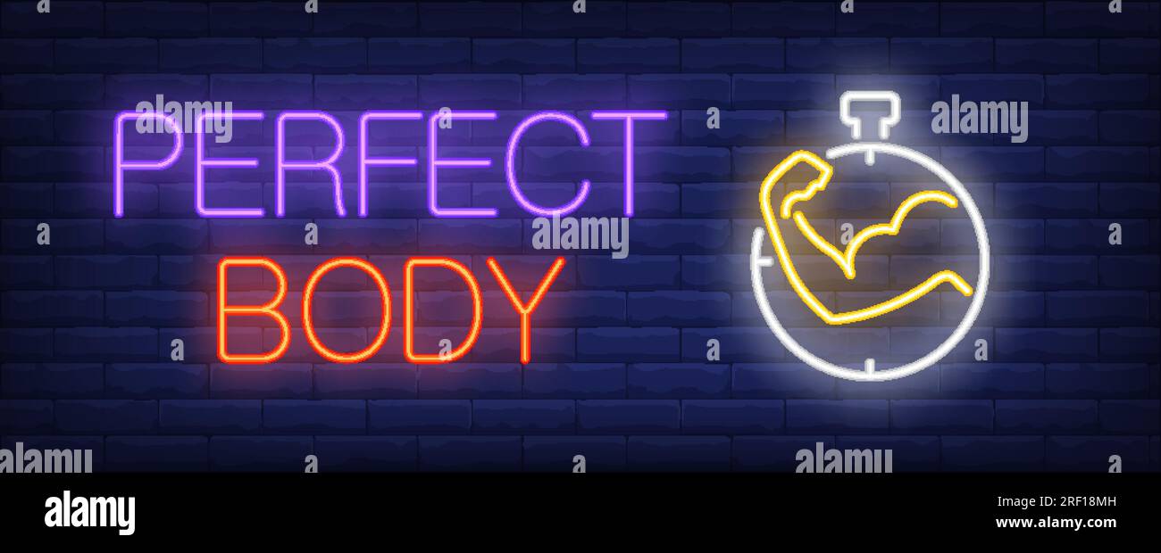 Perfect body neon sign Stock Vector Image & Art - Alamy