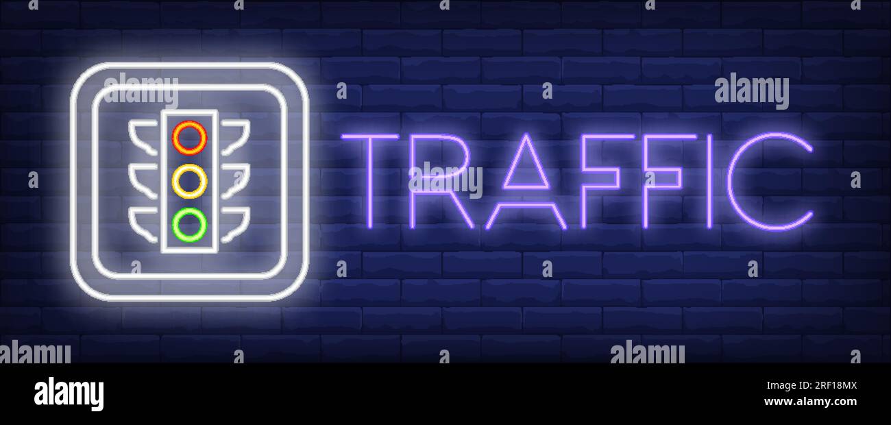 Traffic neon sign Stock Vector Image & Art - Alamy