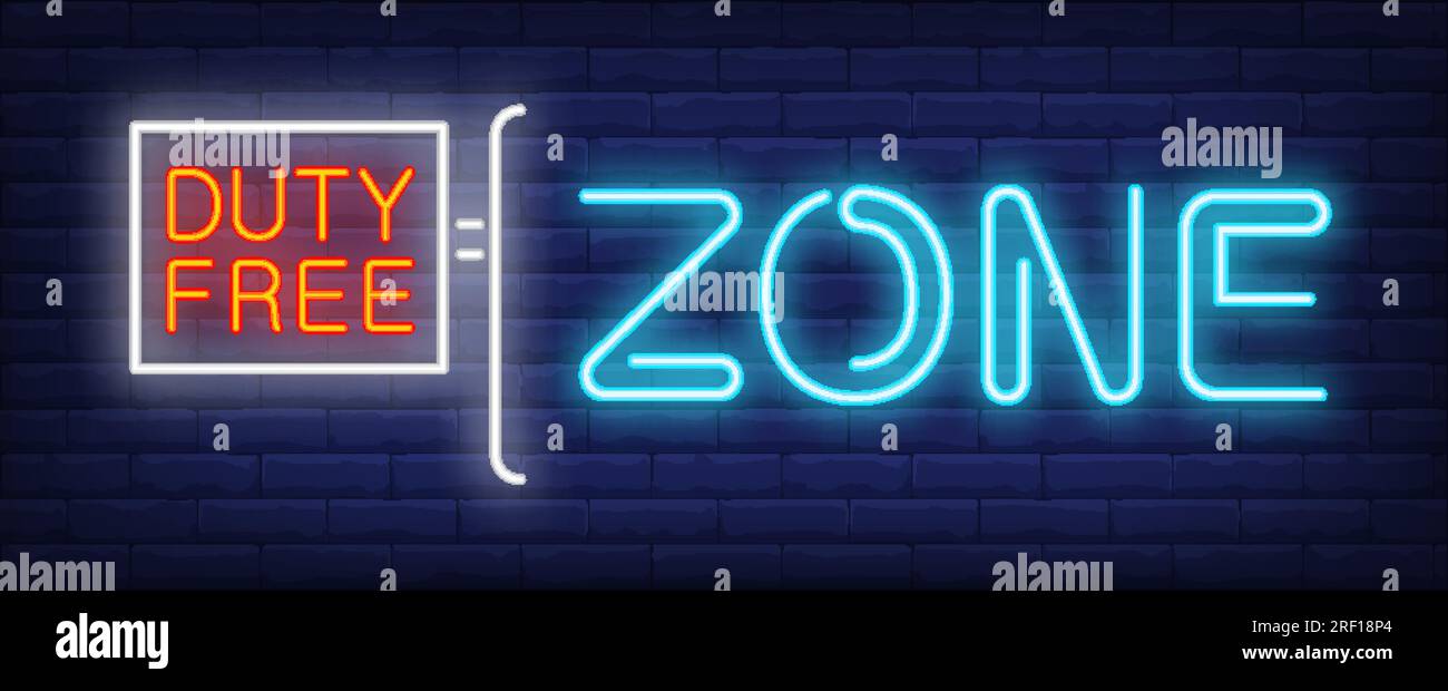 Duty free zone neon sign Stock Vector Image & Art - Alamy