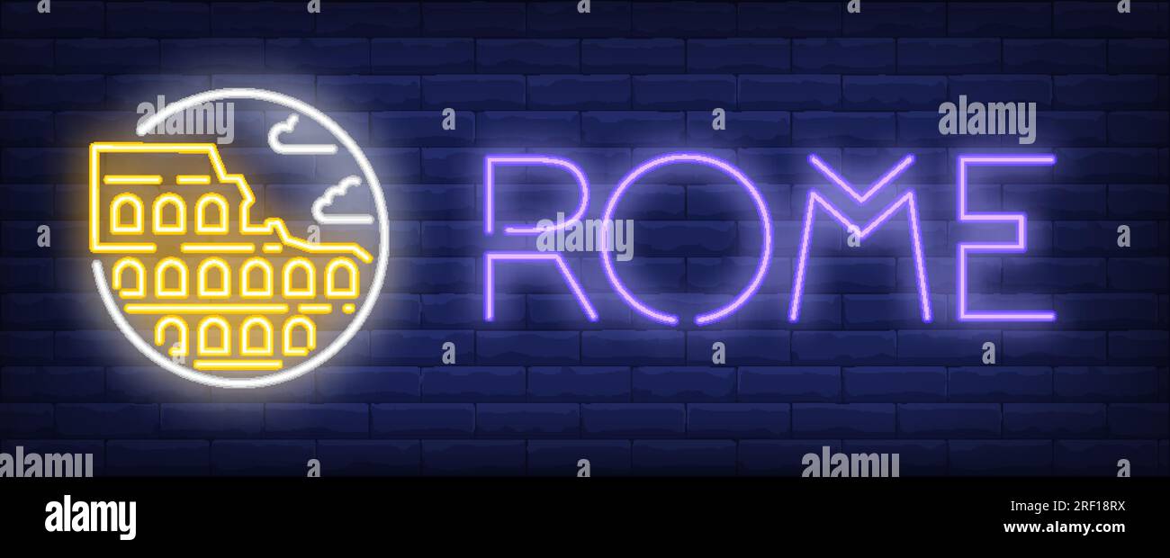 Rome neon sign Stock Vector Image & Art - Alamy
