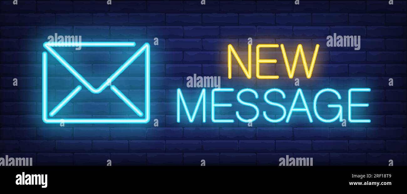 New message neon sign Stock Vector Image & Art - Alamy