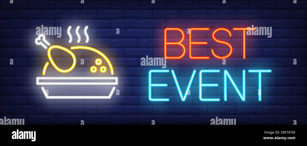 Best event neon text with roasted turkey Stock Vector Image & Art - Alamy