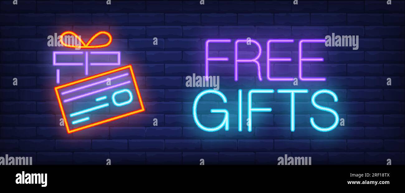 Free gifts neon sign Stock Vector Image & Art - Alamy