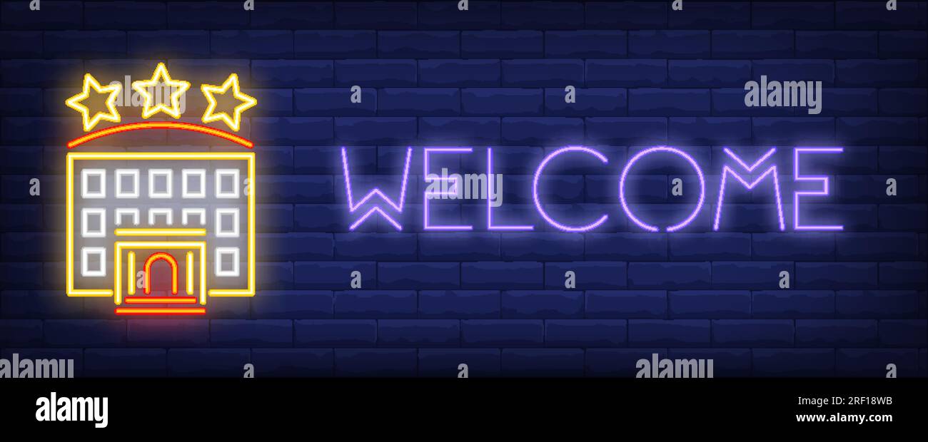 Welcome neon sign Stock Vector Image & Art - Alamy