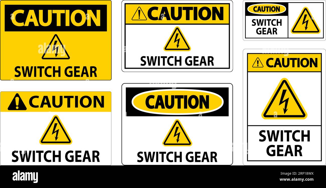 Caution Sign, Switch Gear Sign Stock Vector Image & Art - Alamy