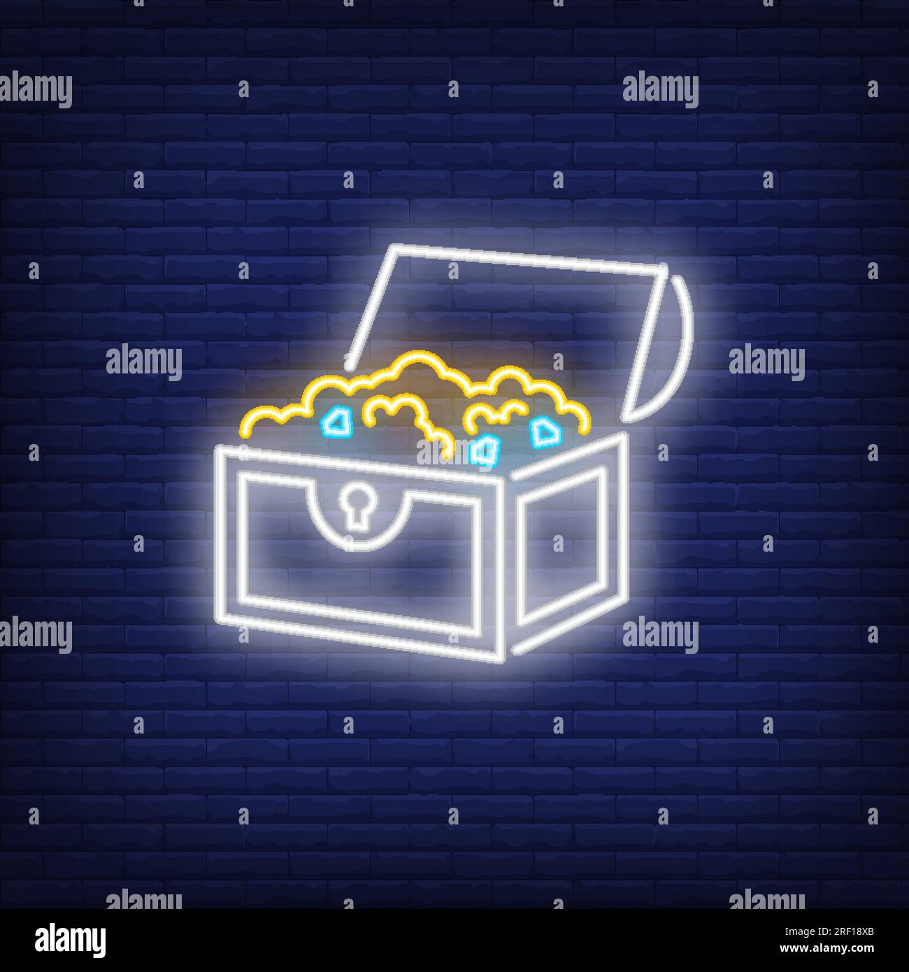 Chest with treasures neon sign Stock Vector Image & Art - Alamy