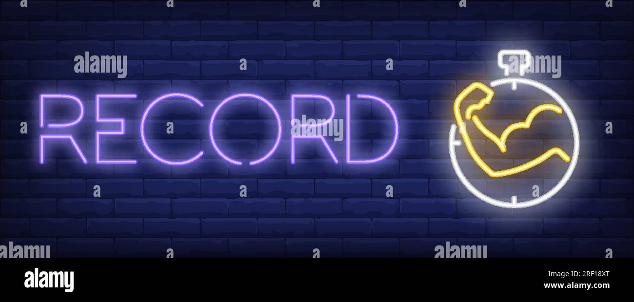 Record neon sign Stock Vector Image & Art - Alamy