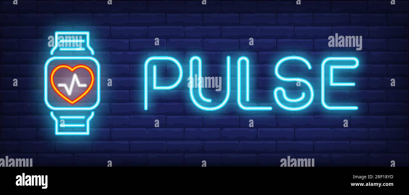 Pulse neon sign Stock Vector Image & Art - Alamy