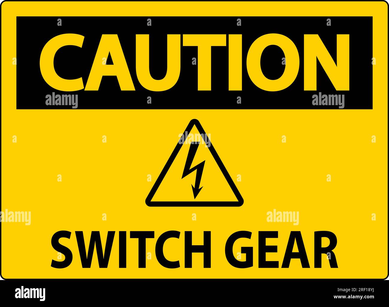 Caution Sign, Switch Gear Sign Stock Vector Image & Art - Alamy