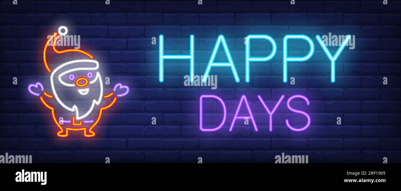 Happy days neon sign Stock Vector Image & Art - Alamy