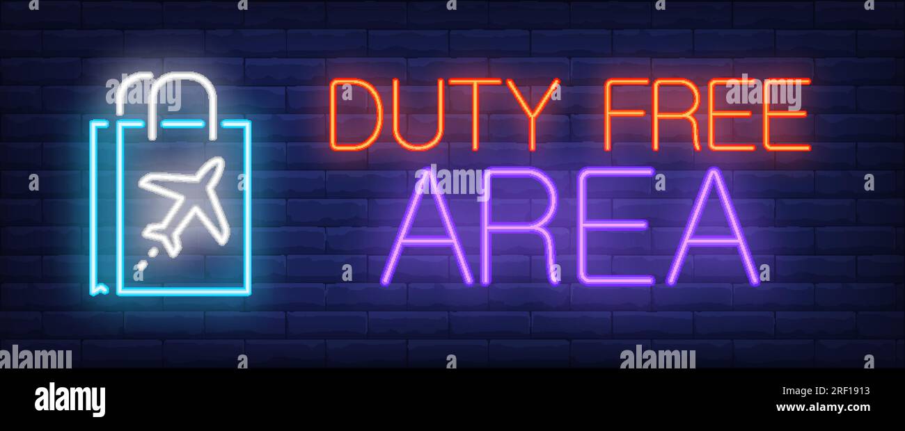 Duty free area neon sign Stock Vector Image & Art - Alamy