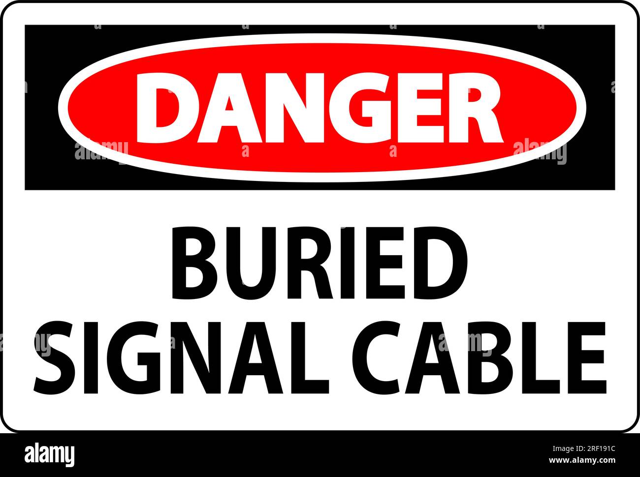 Danger Sign, Buried Signal Cable Sign Stock Vector Image & Art - Alamy