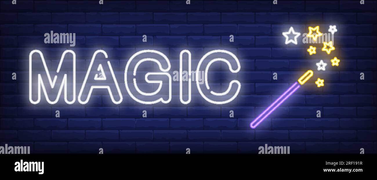 Magic neon sign Stock Vector Image & Art - Alamy