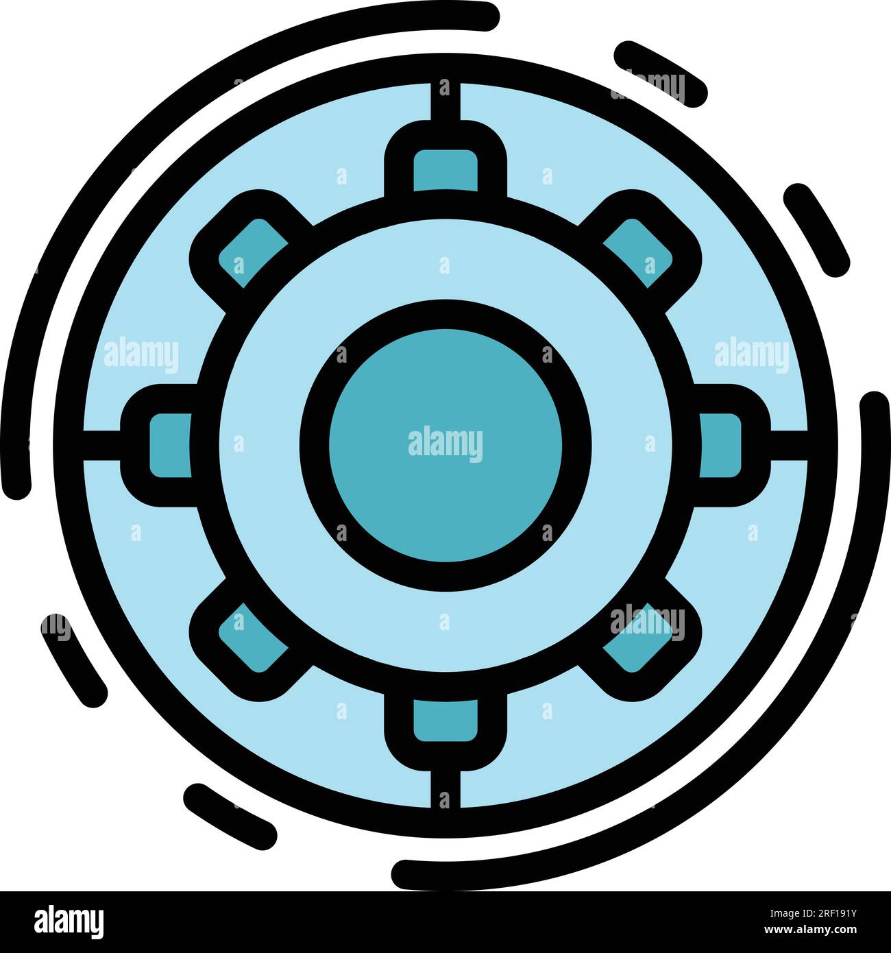 Gear thinking icon outline vector. Skill human. Mind think color flat ...