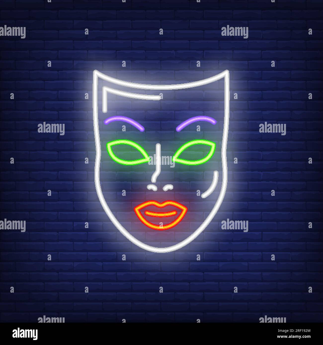 Bright mask neon sign Stock Vector Image & Art - Alamy