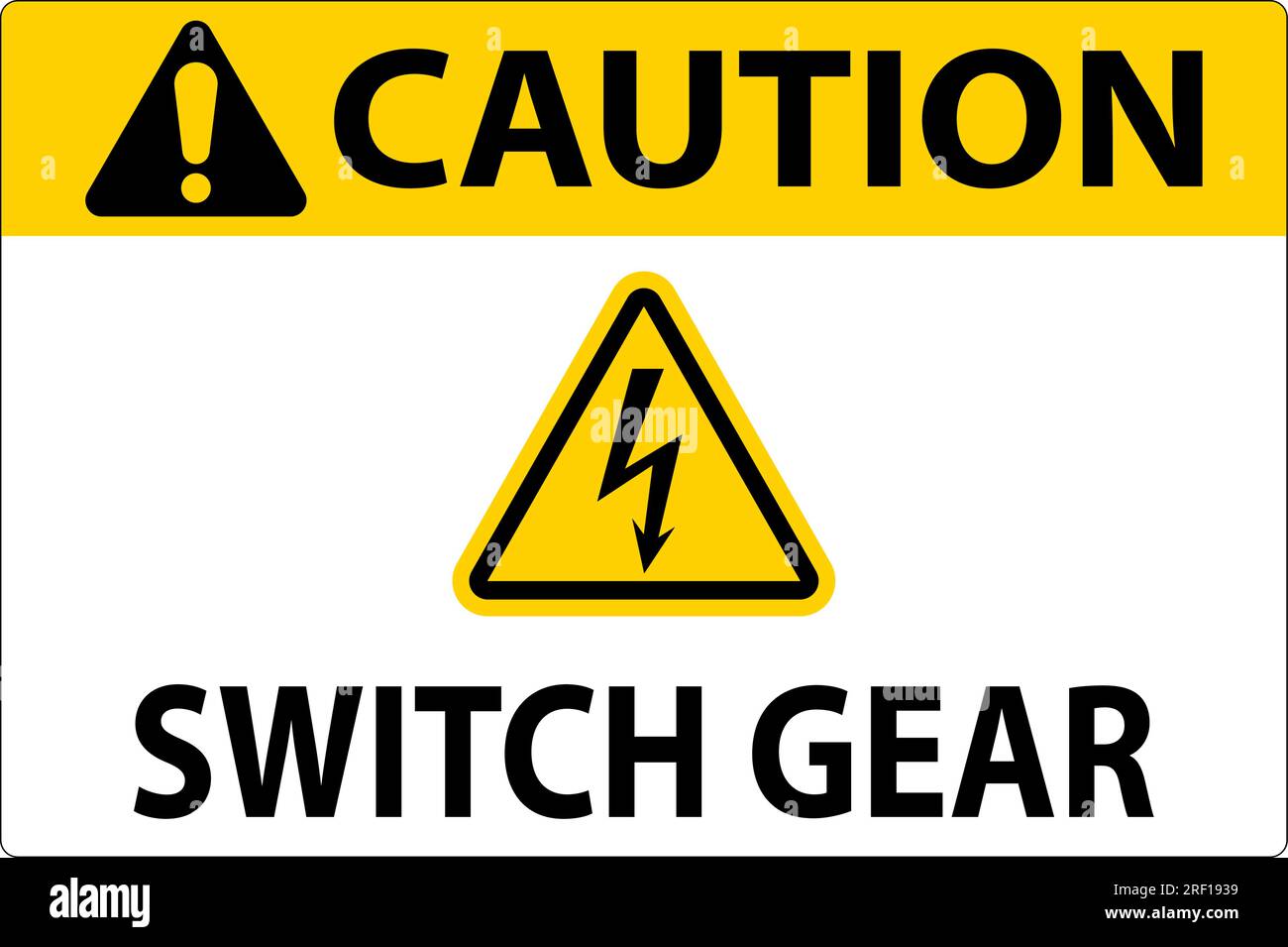 Caution Sign, Switch Gear Sign Stock Vector Image & Art - Alamy