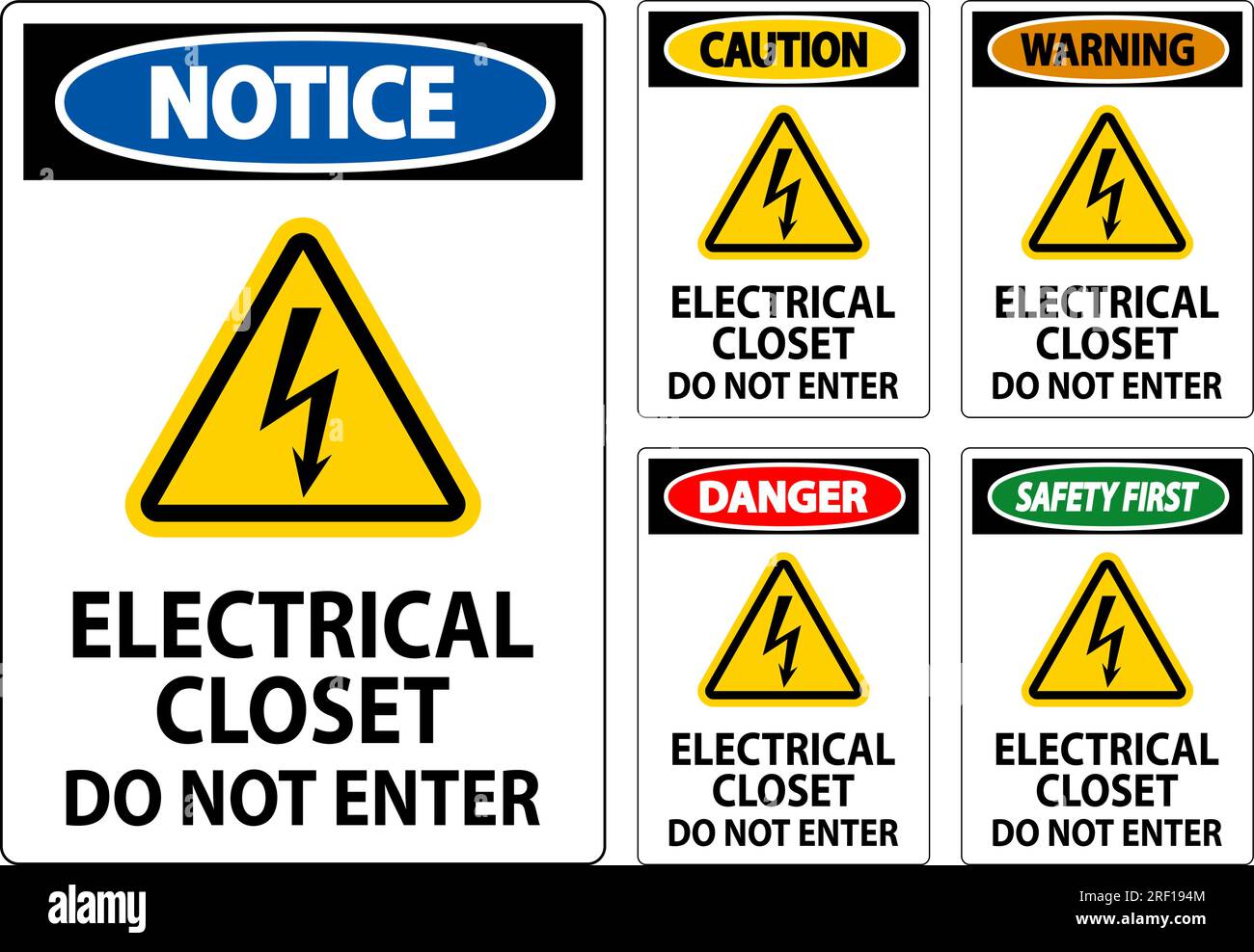 Danger Sign Electrical Closet - Do Not Enter Stock Vector Image & Art ...