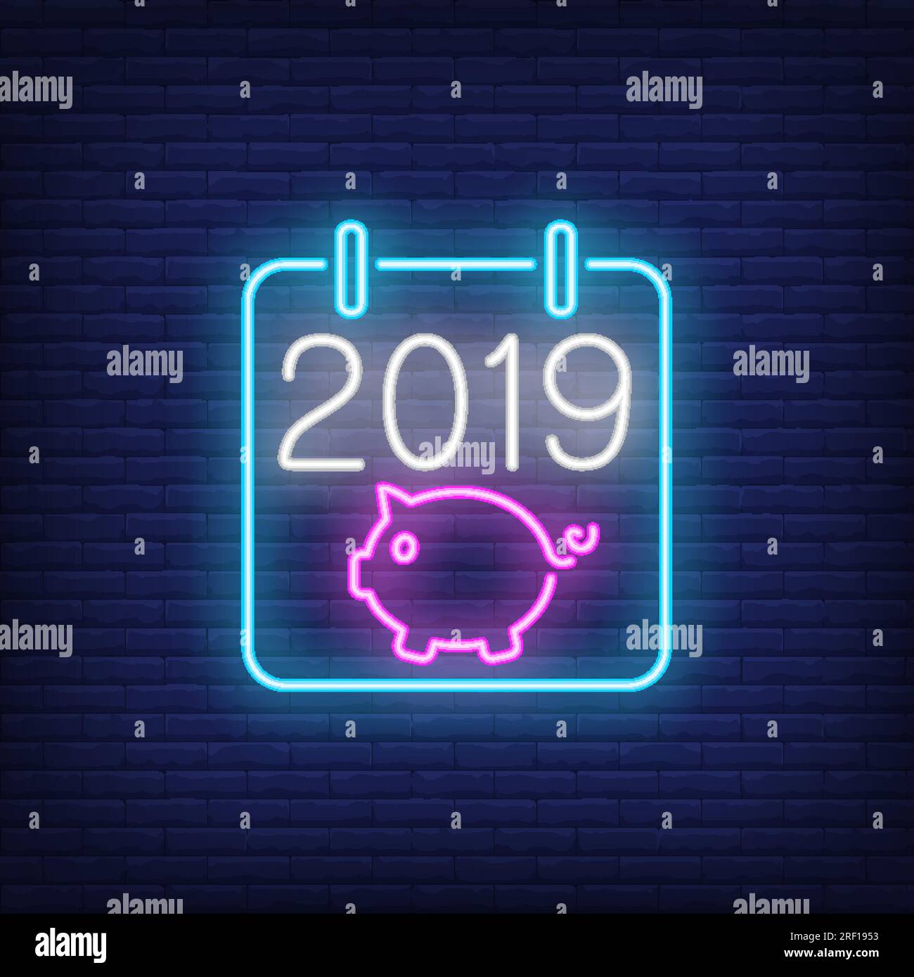 New Year calendar neon sign Stock Vector Image & Art - Alamy