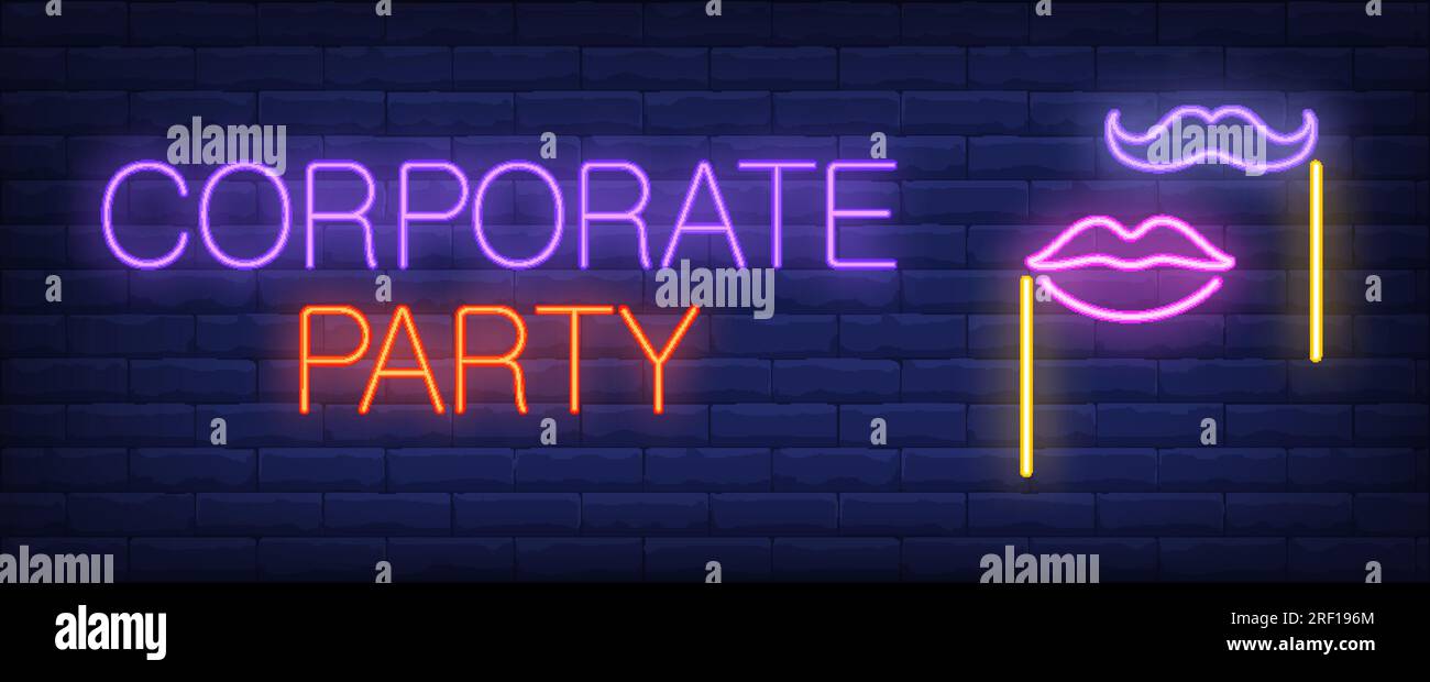 Corporate party neon sign Stock Vector Image & Art - Alamy