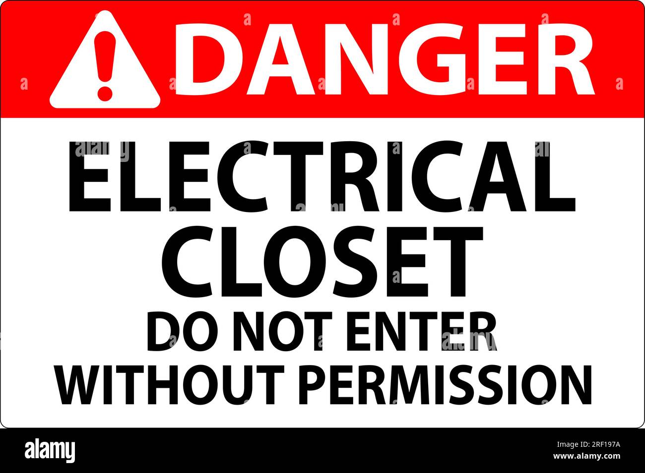 Danger Sign Electrical Closet - Do Not Enter Without Permission Stock ...