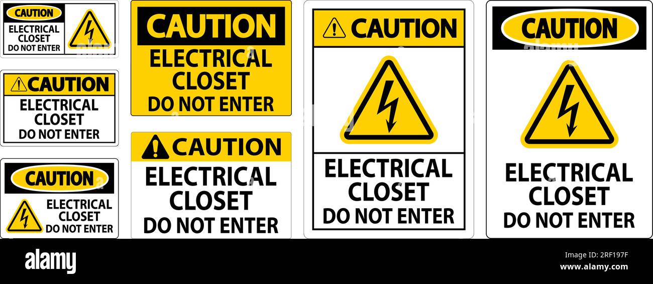 Caution Sign Electrical Closet - Do Not Enter Stock Vector Image & Art ...