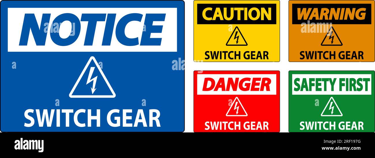 Caution Sign, Switch Gear Sign Stock Vector Image & Art - Alamy