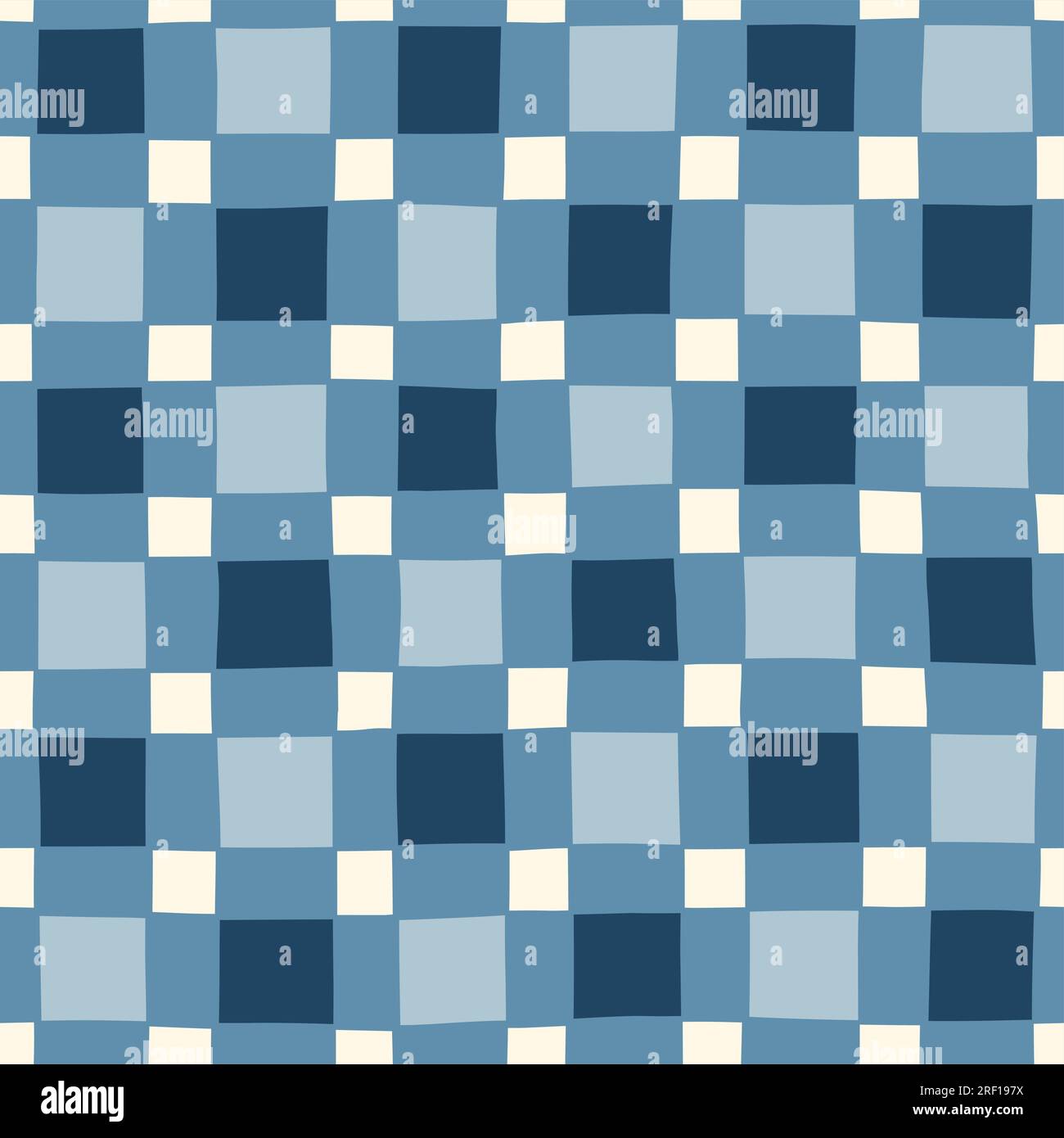 Hand-Drawn Retro Geometric Checks Vector Seamless Pattern Stock Vector ...