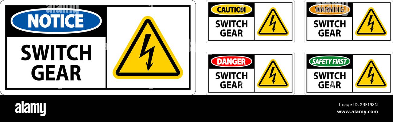 Caution Sign, Switch Gear Sign Stock Vector Image & Art - Alamy