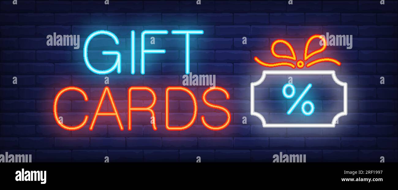 Gift cards neon sign Stock Vector Image & Art - Alamy