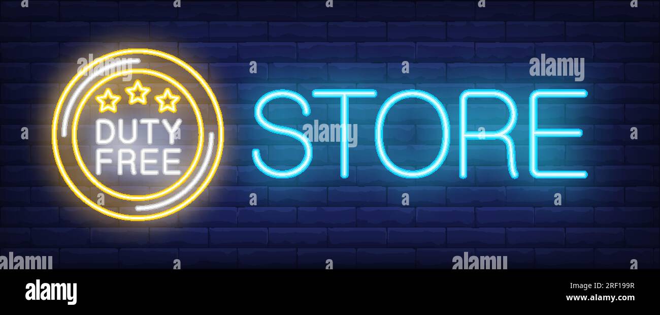 Duty free store neon sign Stock Vector Image & Art - Alamy