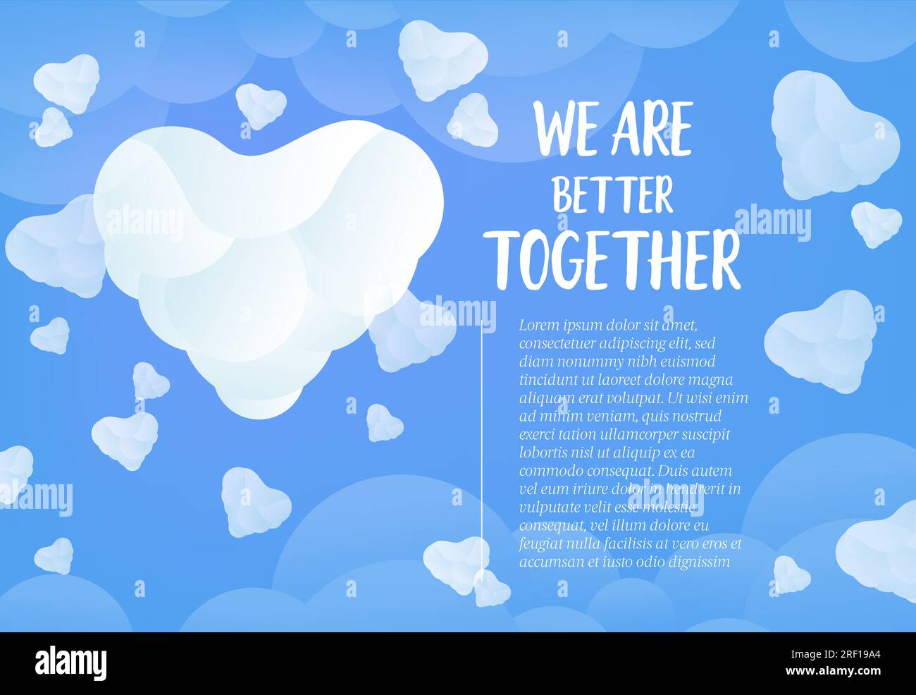 We are better together lettering and heart shaped clouds Stock Vector ...