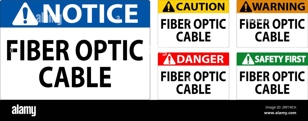 Caution Sign, Fiber Optic Cable Sign Stock Vector Image & Art - Alamy