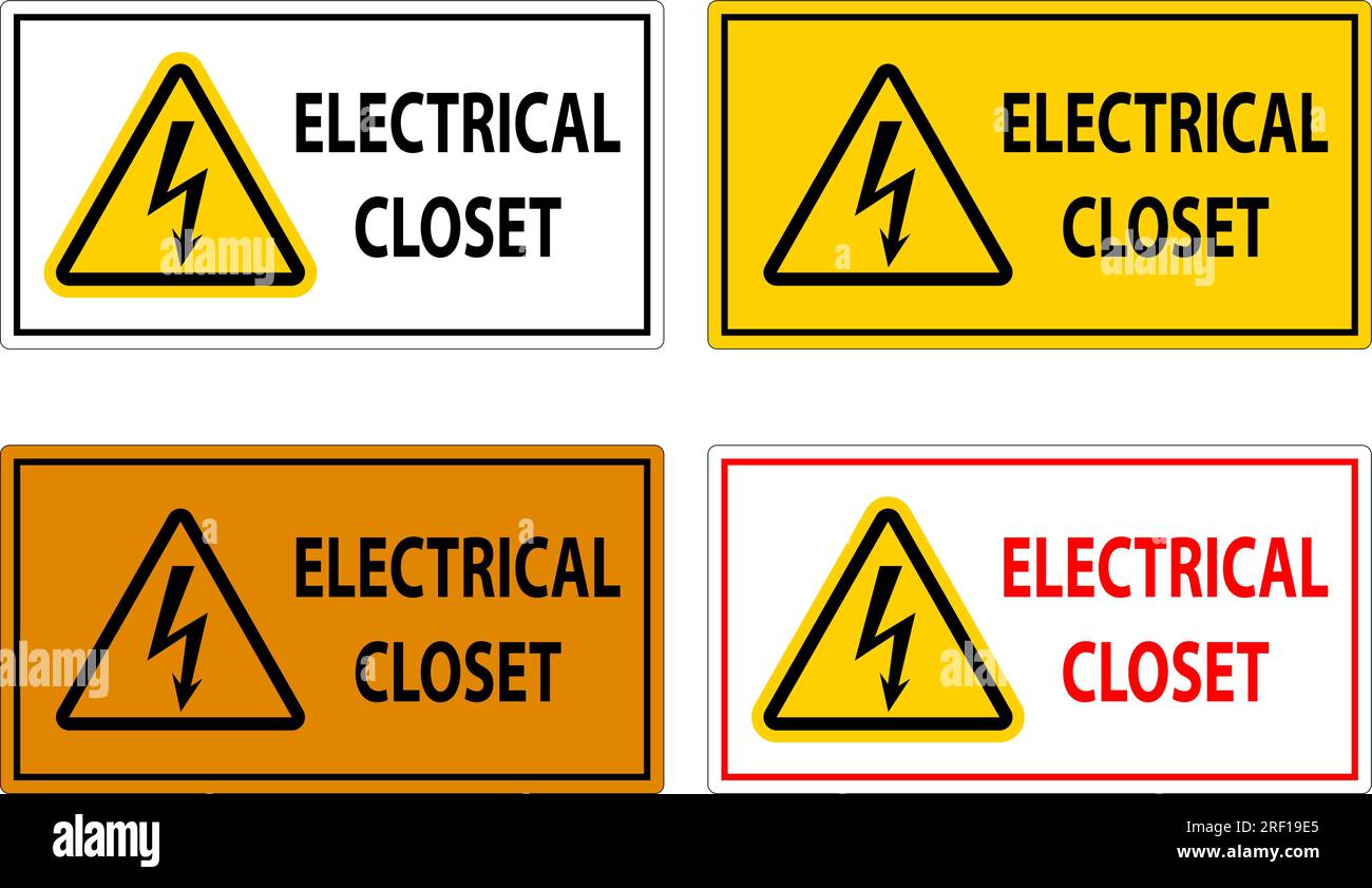Safety Sign Electrical Closet Stock Vector Image & Art - Alamy