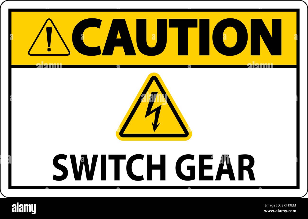 Caution Sign, Switch Gear Sign Stock Vector Image & Art - Alamy