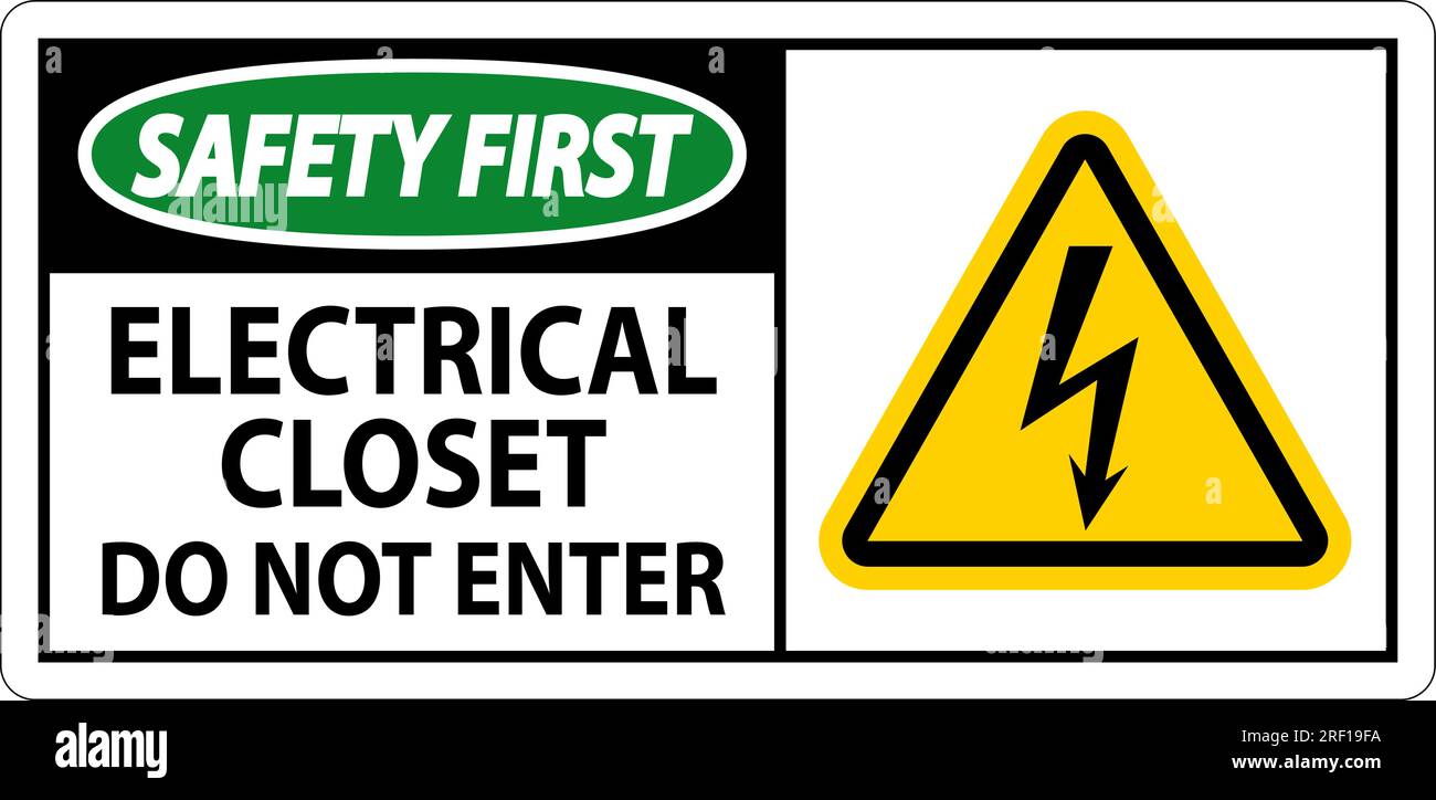 Safety Fiirst Sign Electrical Closet - Do Not Enter Stock Vector Image ...