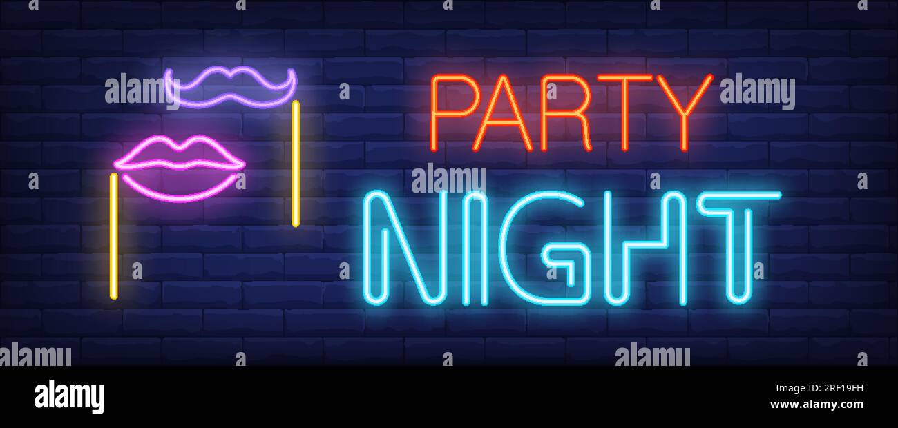 Party night neon sign Stock Vector Image & Art - Alamy